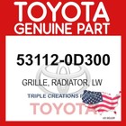 GENUINE Toyota 53112-0D300 GRILLE, RADIATOR, LOWER NO.1 531120D300 OEM ...