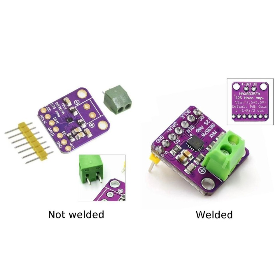 MAX98357 Audio Module Compact Design Flexible Gain Settings Jitter ...