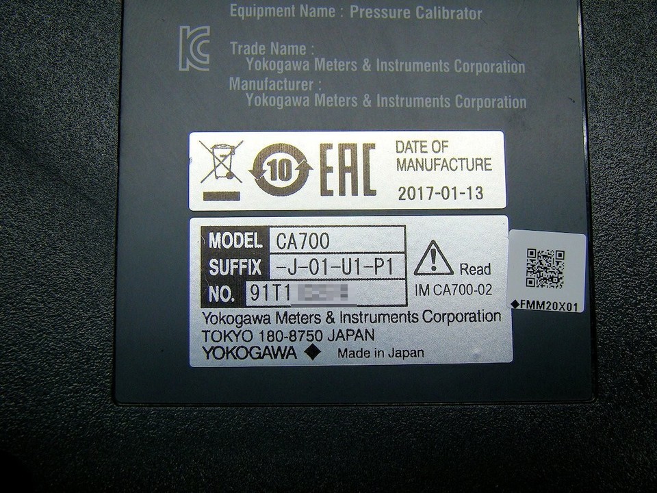 Yokogawa CA700 Pressure Calibrator with Conversion Connector Free ...
