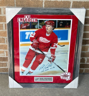 Bob Probert Signed & Inscribed Detroit Red Wings Framed 16x20 Photo JSA ...