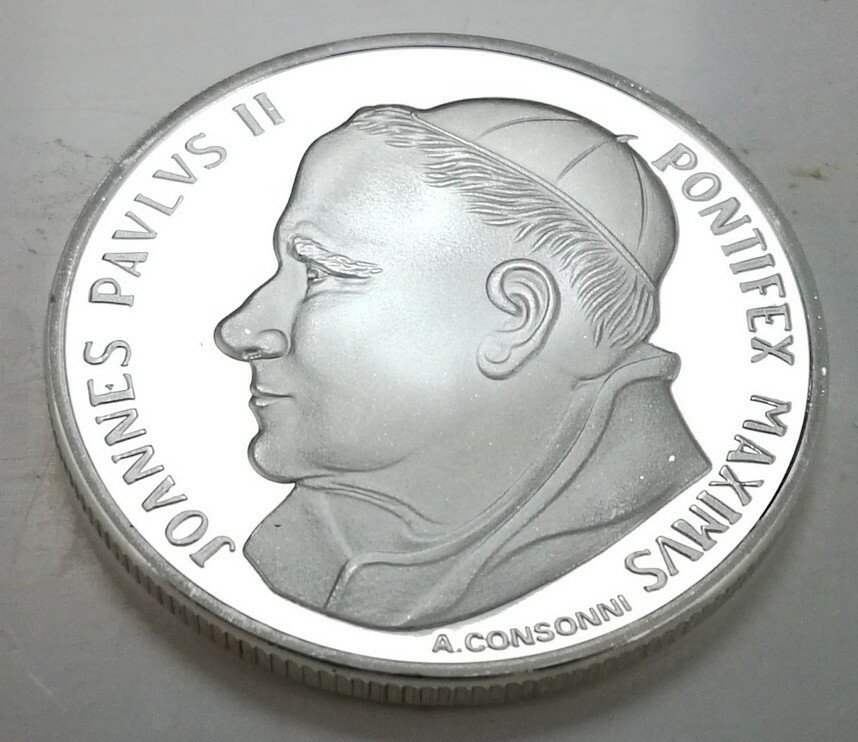 Pope John Paul II Silver Coin Unusual Roman Catholic Church Leo USA ...