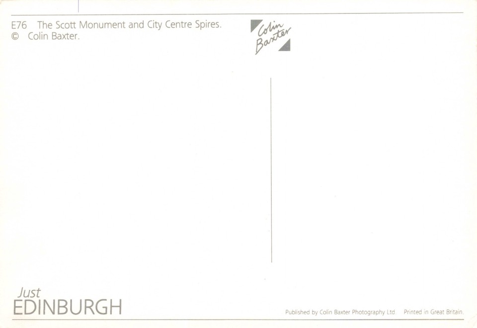 Postcard UK Scotland Edinburgh Scott Monument City Centre Spires by ...