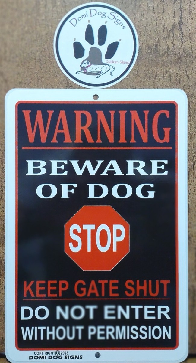 Custom Dog Warning Signs Warning Bad Dog Sign, SKU: S2 4006
