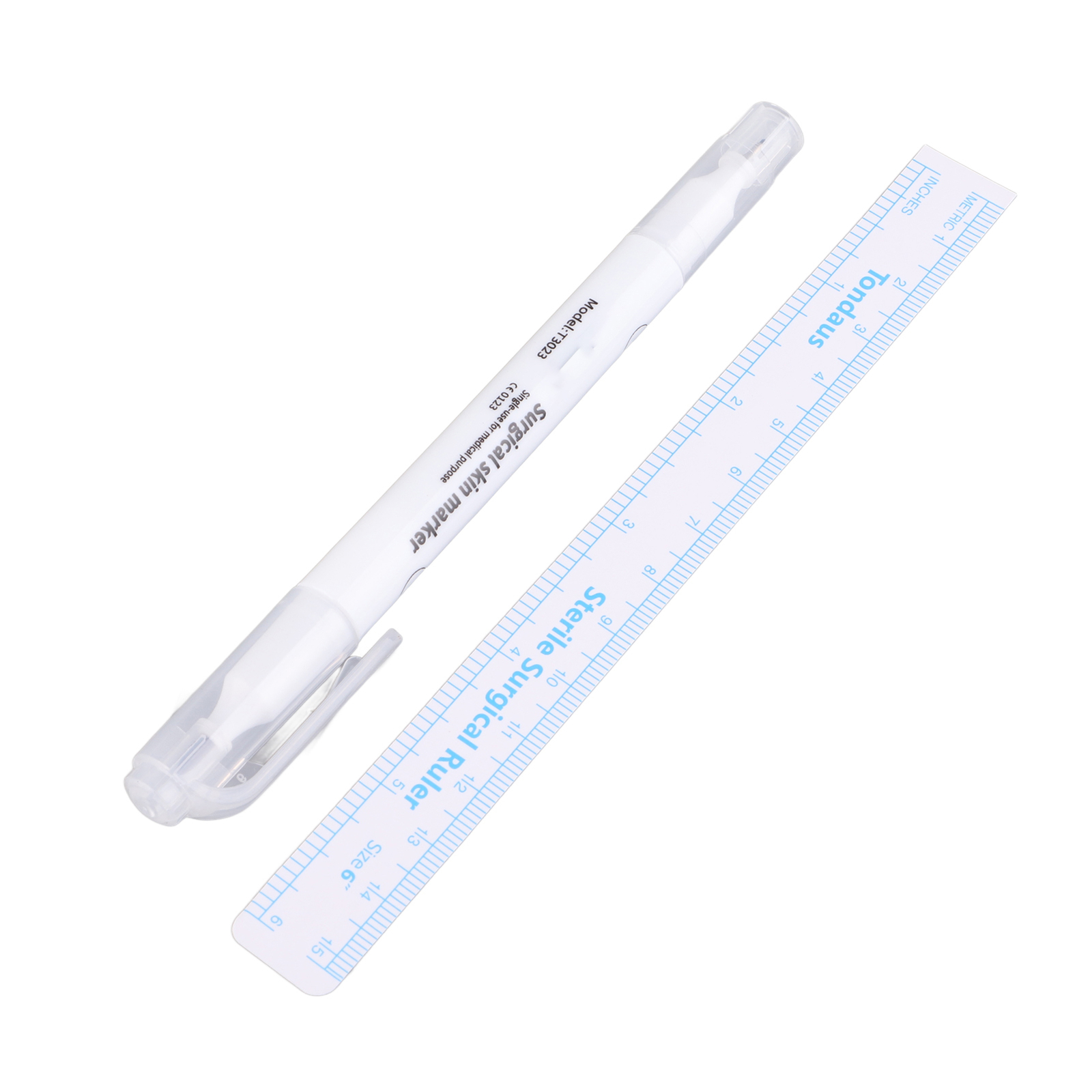 Surgical Piercing Skin Marker Pen With Ruler Tattoo Accessories Double ...