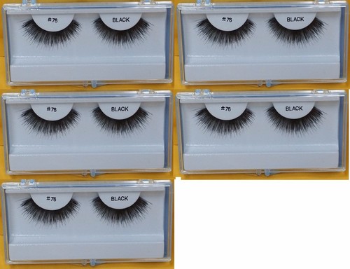 5 boxes FALSE EYELASHES STRIP EYELASH # 76 BLACK - NEW - FREE SHIP | eBay