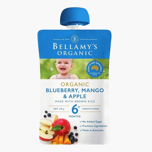 BELLAMYS MANGO BLUEBERRY&APPLE 120G BELLAMY'S ORGANIC BLUEBERRY, MANGO ...
