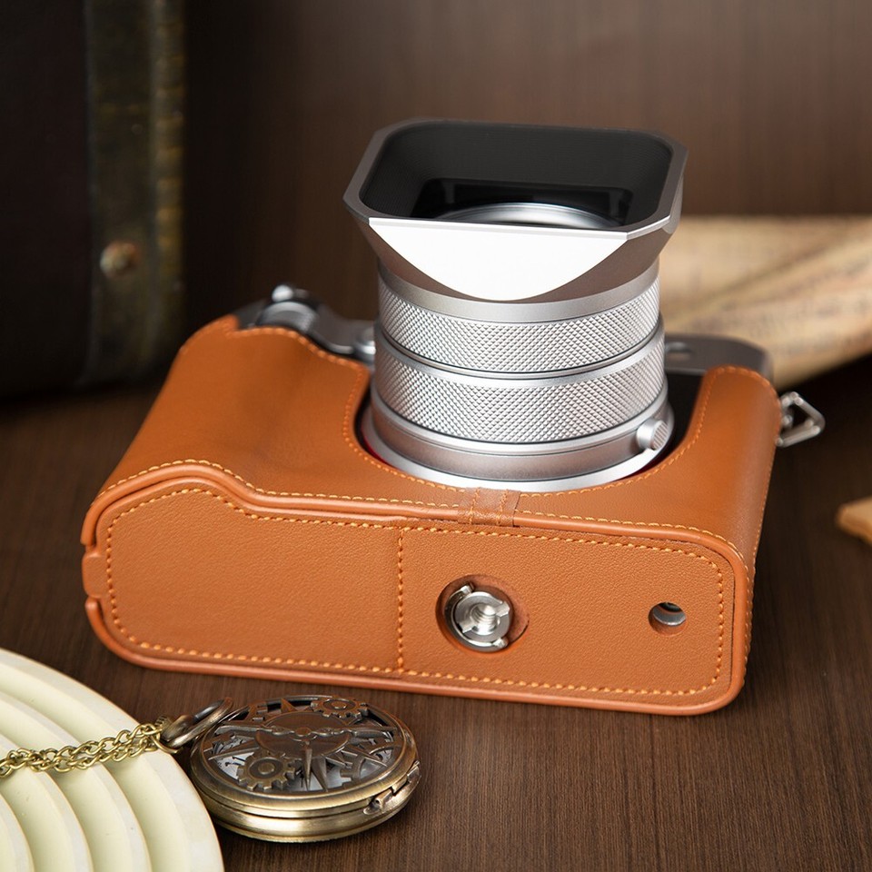 For Fujifilm GFX100RF Case Handmade Genuine Leather Half Camera Case ...