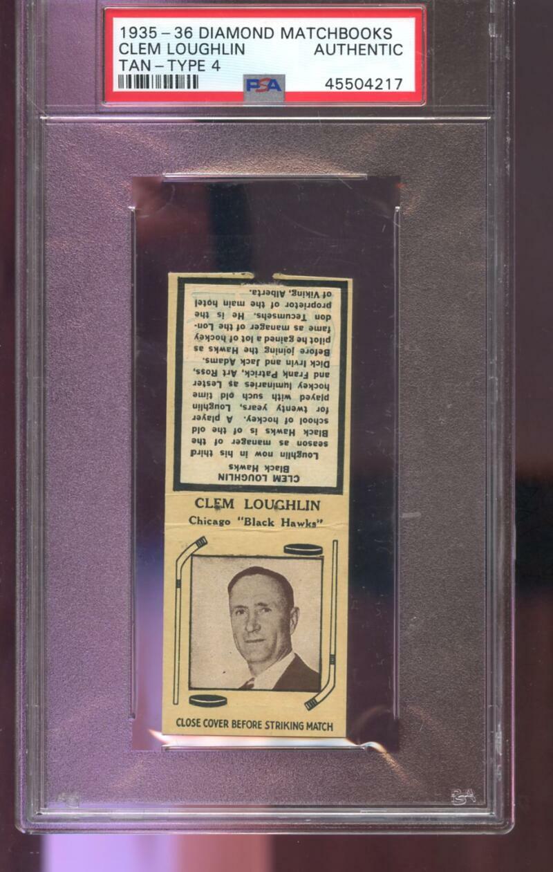1935 Diamond Matchbooks Match Book Cover Clem Loughlin PSA A Graded ...