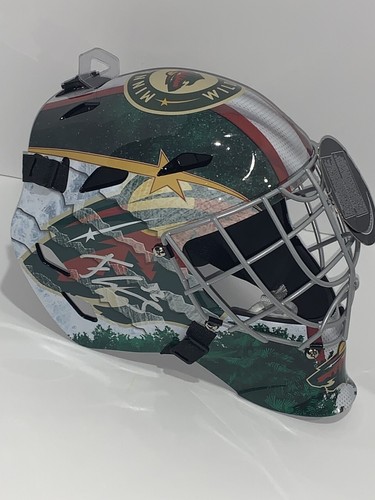 FILIP GUSTAVSSON SIGNED MINNESOTA WILD FS YOUTH GOALIE MASK HELMET ...
