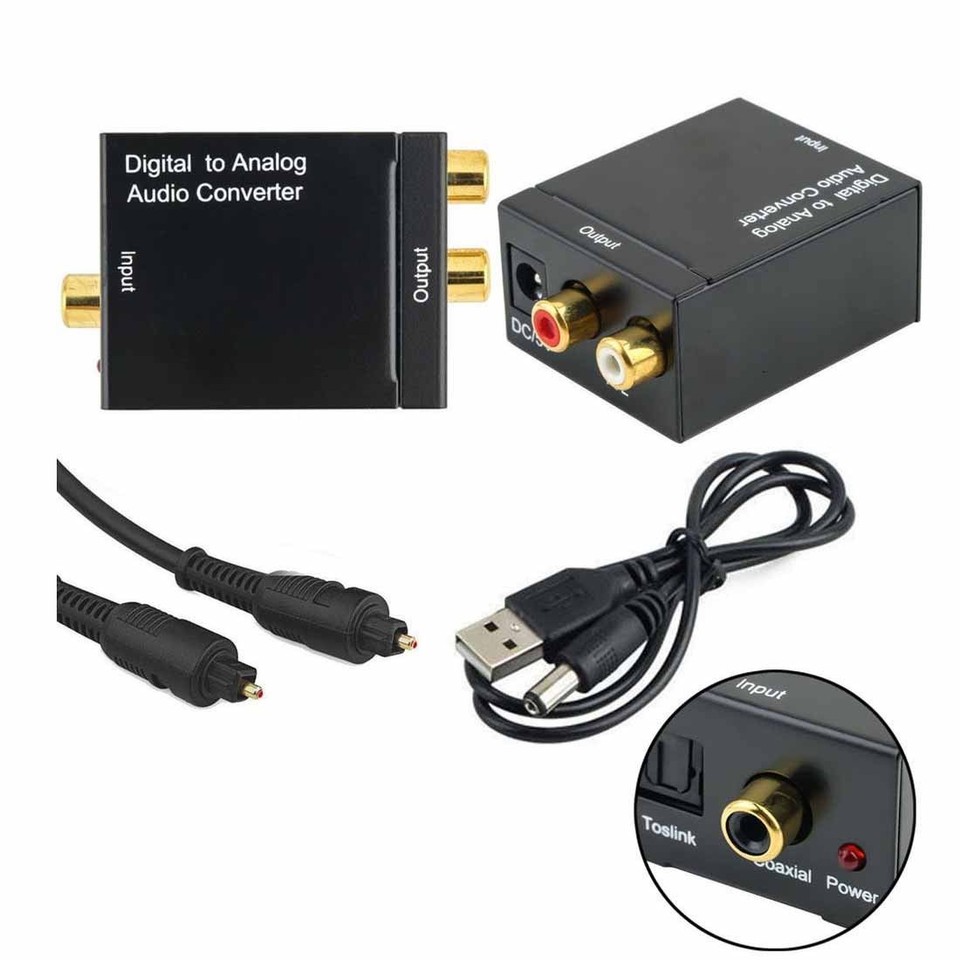 Digital Optical Coaxial Toslink S/PDIF to Analog R/L Audio Converter ...