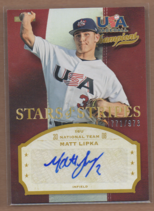 2013 USA Baseball Champions Stars and Stripes Signatures Matt Lipka ...