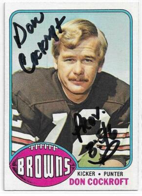 DON COCKROFT Autographed Signed 1976 Topps card #23 Cleveland Browns ...