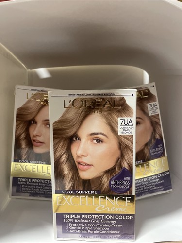 (3)Loreal Excellence Creme Hair Color *7UA Ultra Ash Dark Blonde | eBay