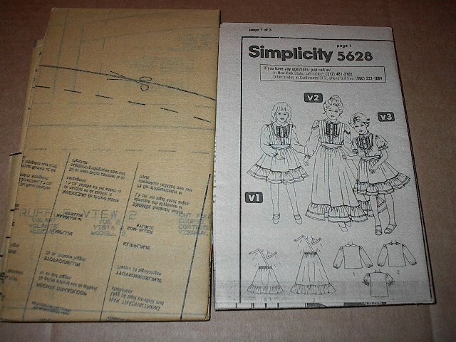 Vtg Simplicity Pattern 5628 Girls' Gunne Sax Skirt, Blouse Suspenders ...