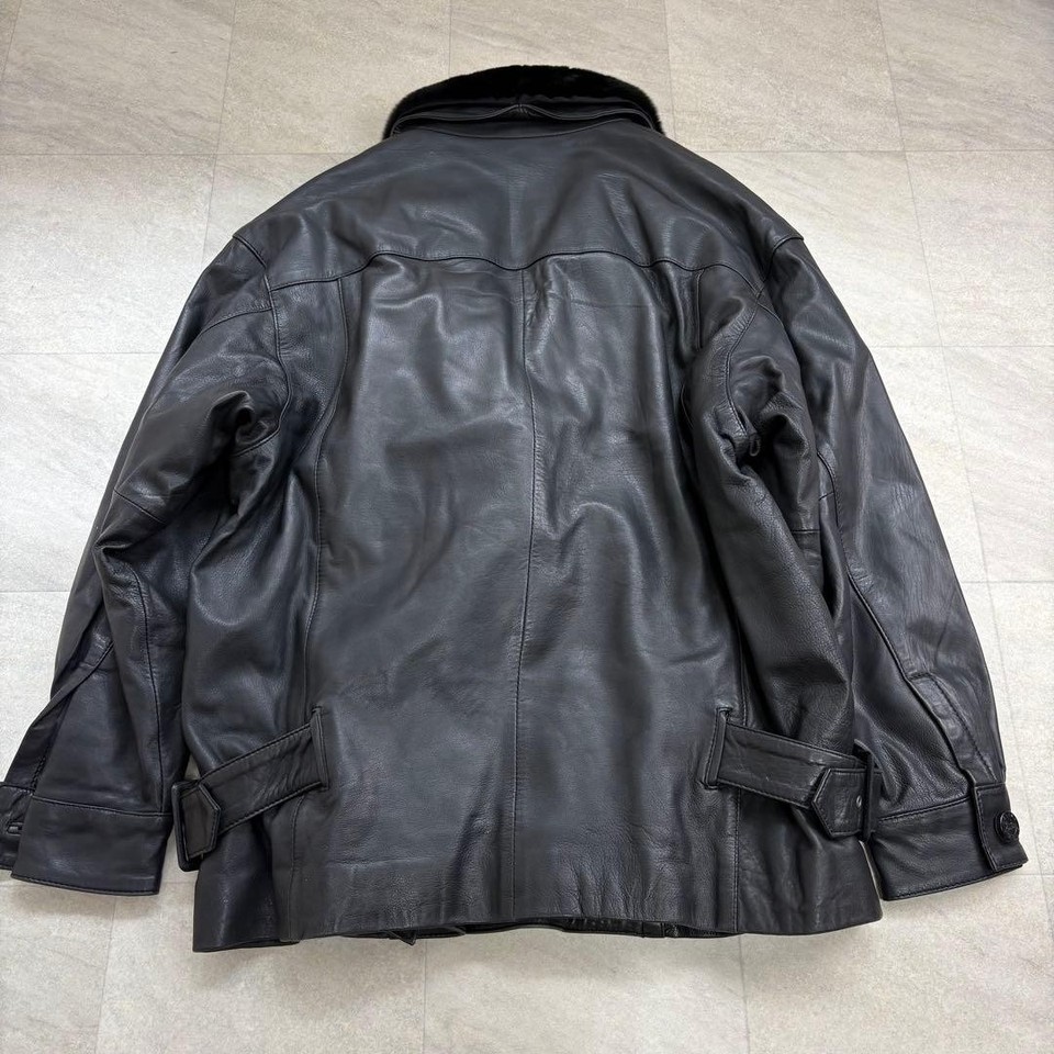 CELINE Vintage Lamb Leather Jacket Black M Boar Carriage Logo Trionf ...
