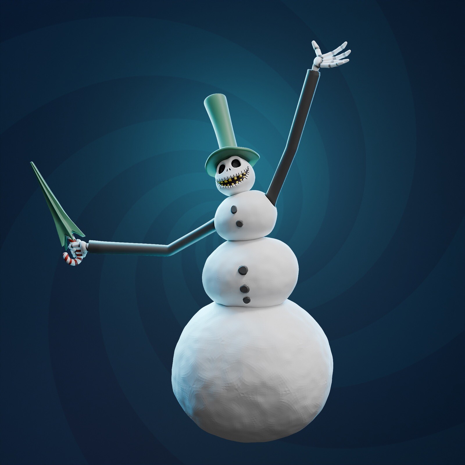 Jack Skellington Snowman Figure 3d Printed | eBay