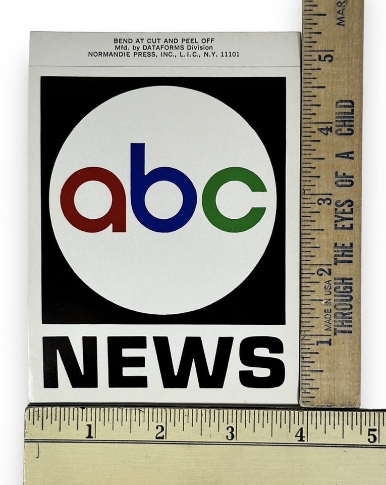 1966-1976 ABC NEWS Bumper Sticker TV Station Decal 4"x5" Network NOS | eBay