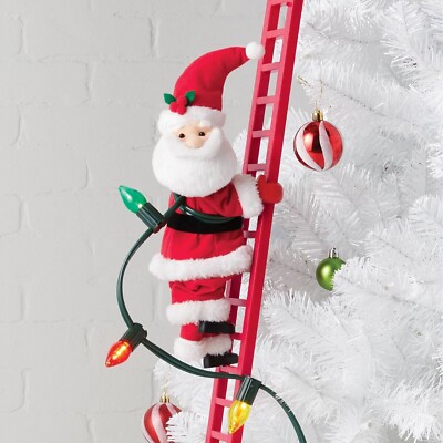 Animated Climbing Santa Claus Ladder Decorative Figurine Small ...