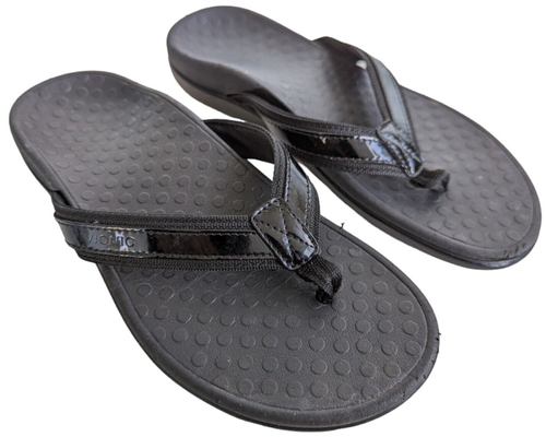 Vionic Tide II Womens Size 7 Black Casual Slide Slipper Flip Flop Thong ...
