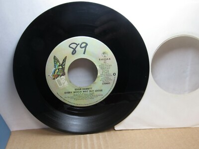 Old 45 RPM Record - Elektra E-45554 - Eddie Rabbitt - Every Which Way ...