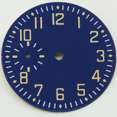 Aviator Watch Dial for ETA Unitas 6497 Blue Enamel 38.5mm SuperLuminova ...