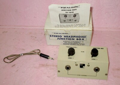 Realistic 33-1010 Dual Stereo Headphone JUNCTION BOX w/Volumes NEW IN ...