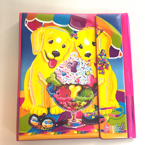Vintage 90’s 2000’s Lisa Frank 3 Ring Binder Casey & Candy Ice Cream ...