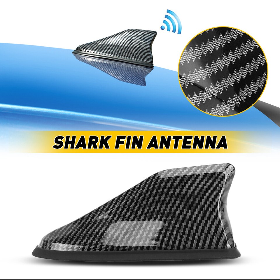 Carbon Fiber Cover Shark Car Trim Fin Antenna Roof Signal Radio AM/ FM ...