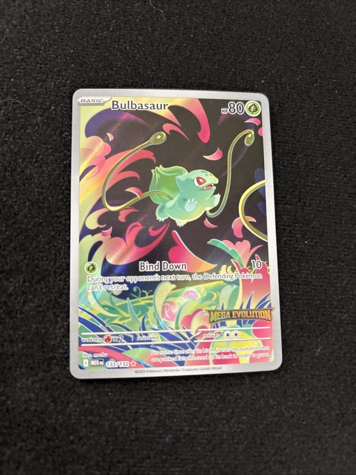 Pokémon TCG Bulbasaur IR 133/132 Mega Evolutions Stamped Promo Card | eBay
