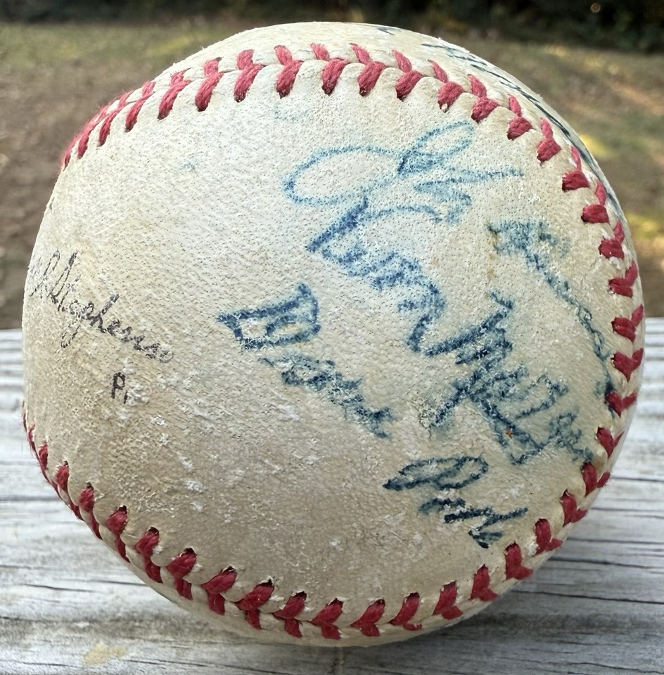 1948 Autographed Baseball Selma Cloverleafs Team Auto Ball Southeastern ...