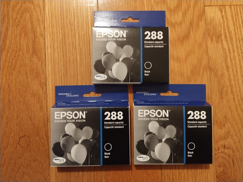 2023 GENUINE LOT 3 EPSON 288 INK BLACK T288 EXPRESSION XP-330 340 XP ...