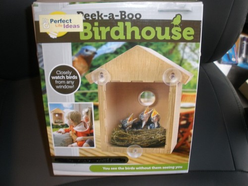 NEW Peek-a-Boo Birdhouse See Through Bird Nesting Box Window Mounted ...