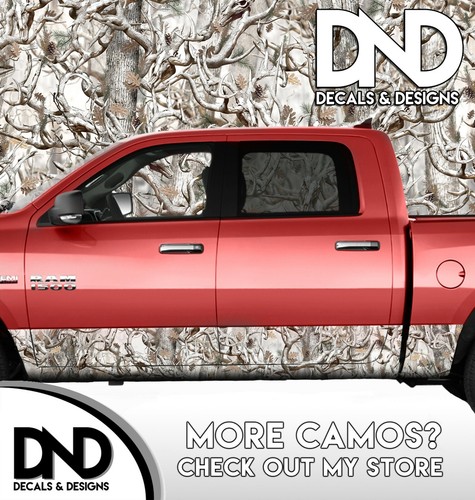 Camo Snow Buck Skull Rocker Panel Decal Wrap Kit Truck 3 Panels Matte ...