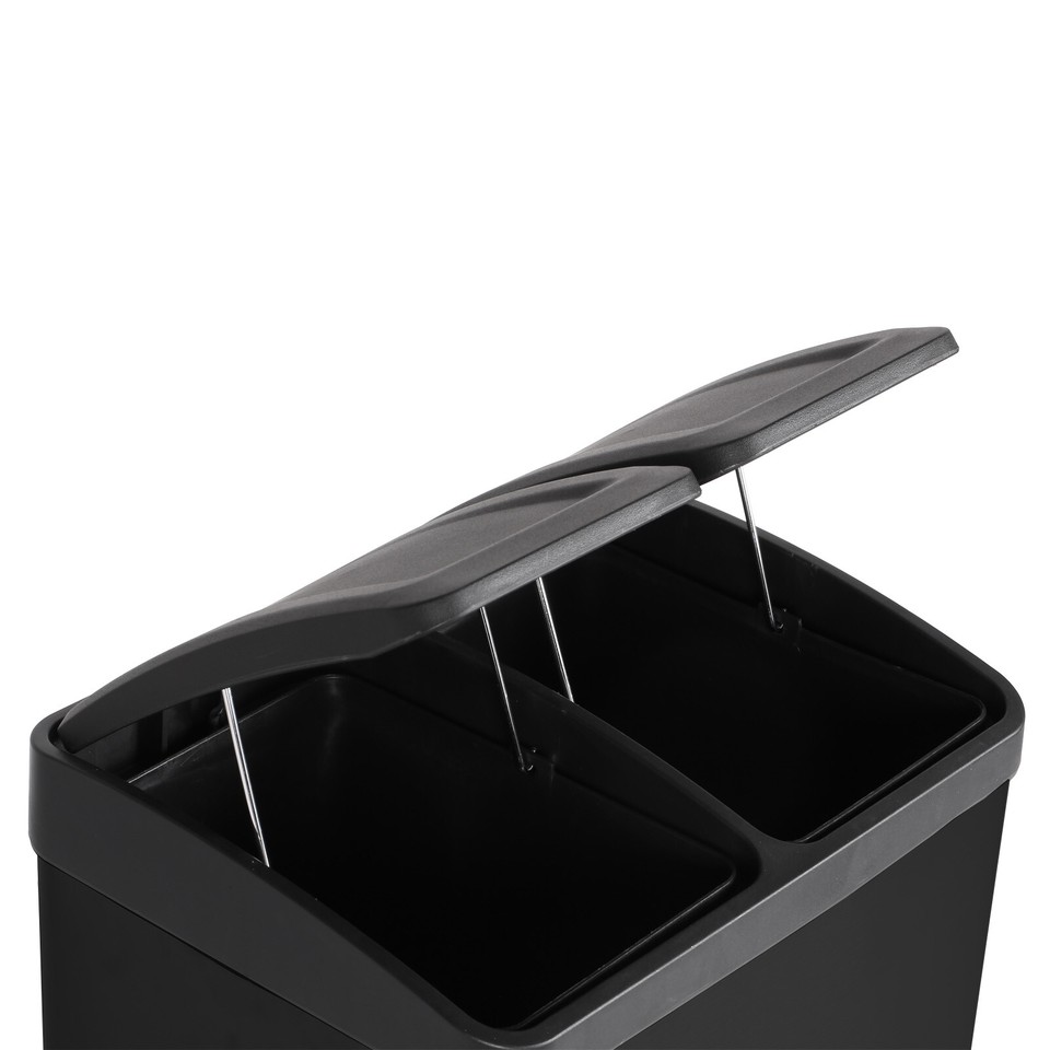 Duo Kitchen Trash Can 2X20 Liters Black Matte Waste Bin Step Bin Waste ...