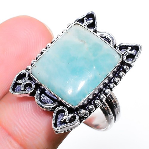 Amazonite Handmade Gemstone 925 Sterling Silver Jewelry Ring 9.5 | eBay