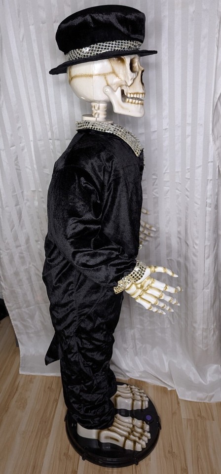 Gemmy Skeleton Singing Dancing Life Size 5’ Halloween Animatronic Prop ...