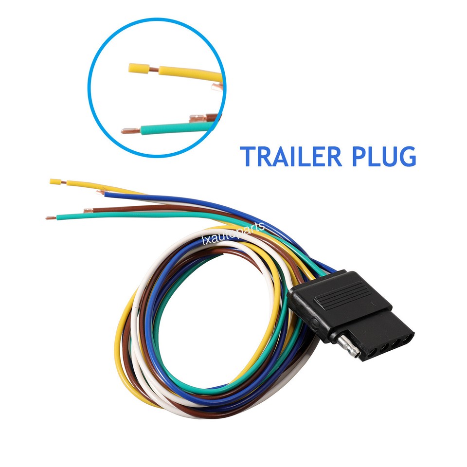 5Pin Trailer Plug Light Wiring Harness Connector Adapter Cable Male ...