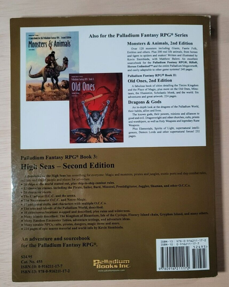 Adventures on the High Seas. Palladium Fantasy RPG. Book 3. Second ...