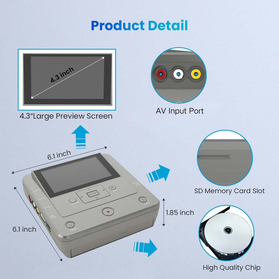 VHS to DVD Recorder, DVD Recorder for TV Recording, Vhs/Vcr/Camcorder ...