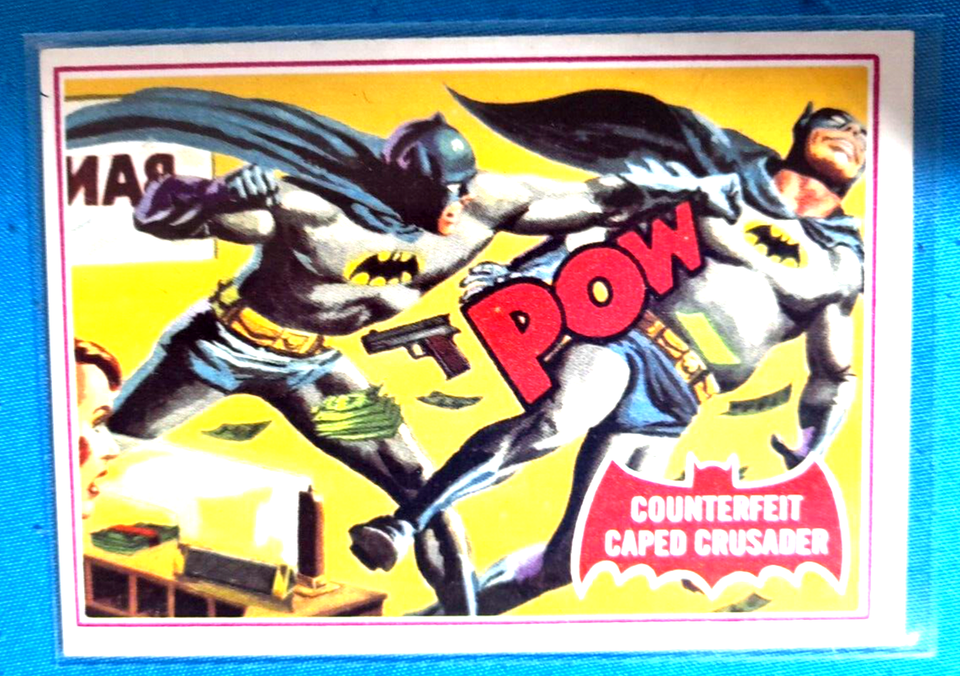 1966 Topps Batman RED Series 1 "COUNTERFEIT CAPED CRUSADER" #42a Nice ...