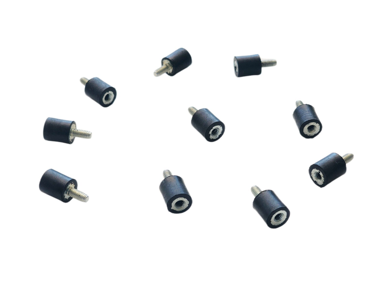 10 Rubber Vibration Isolator Mounts (7/16 Dia x 1/2 Ht) 8-32 x 3/8 Male ...