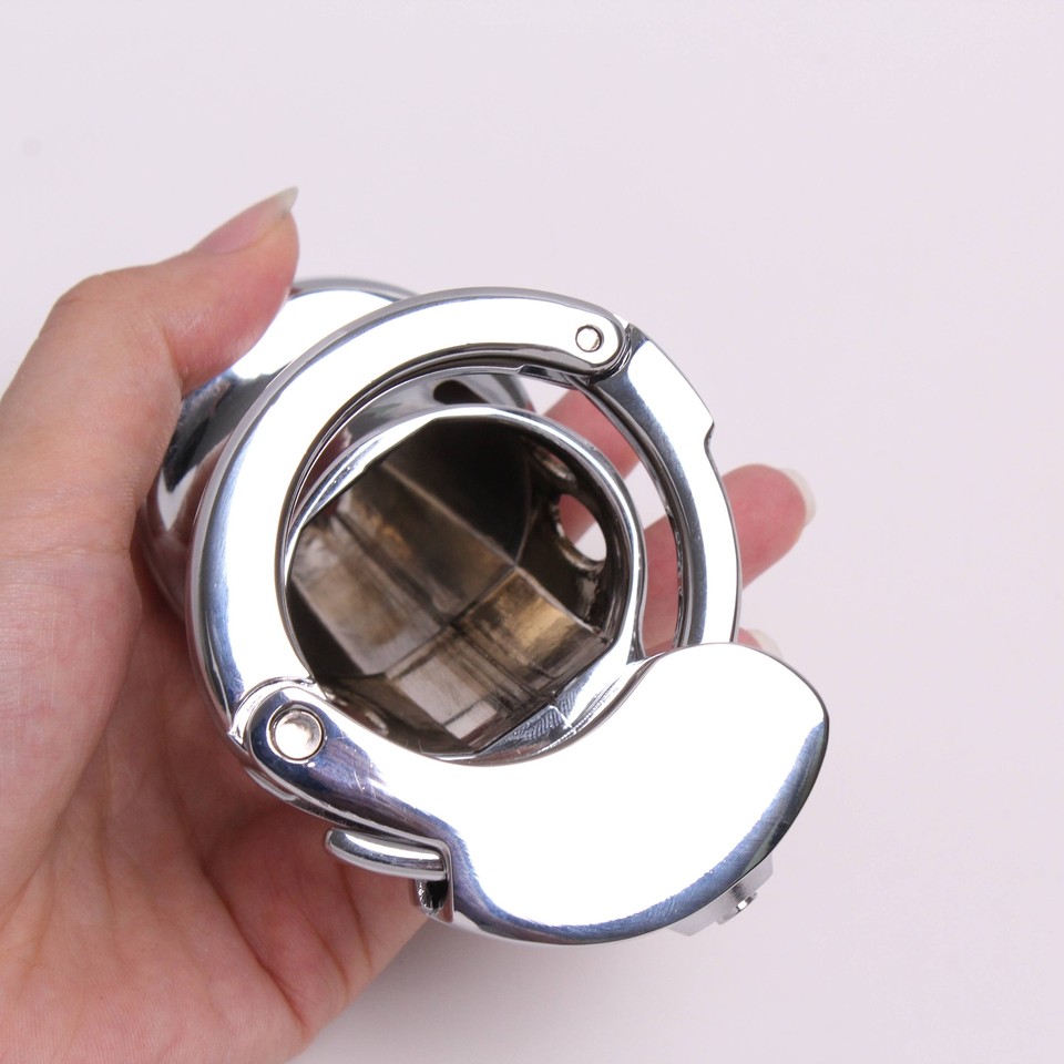 New Adjustable Stainless Steel Male Chastity Cage Lockable Ring Penis ...