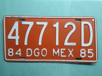 1984 Durango Mexico bus license plate | eBay