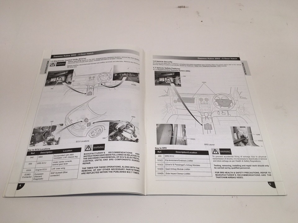 Daewoo Kalos 2002 5 Door Hatch Thatcham Methods Methods Manual | eBay