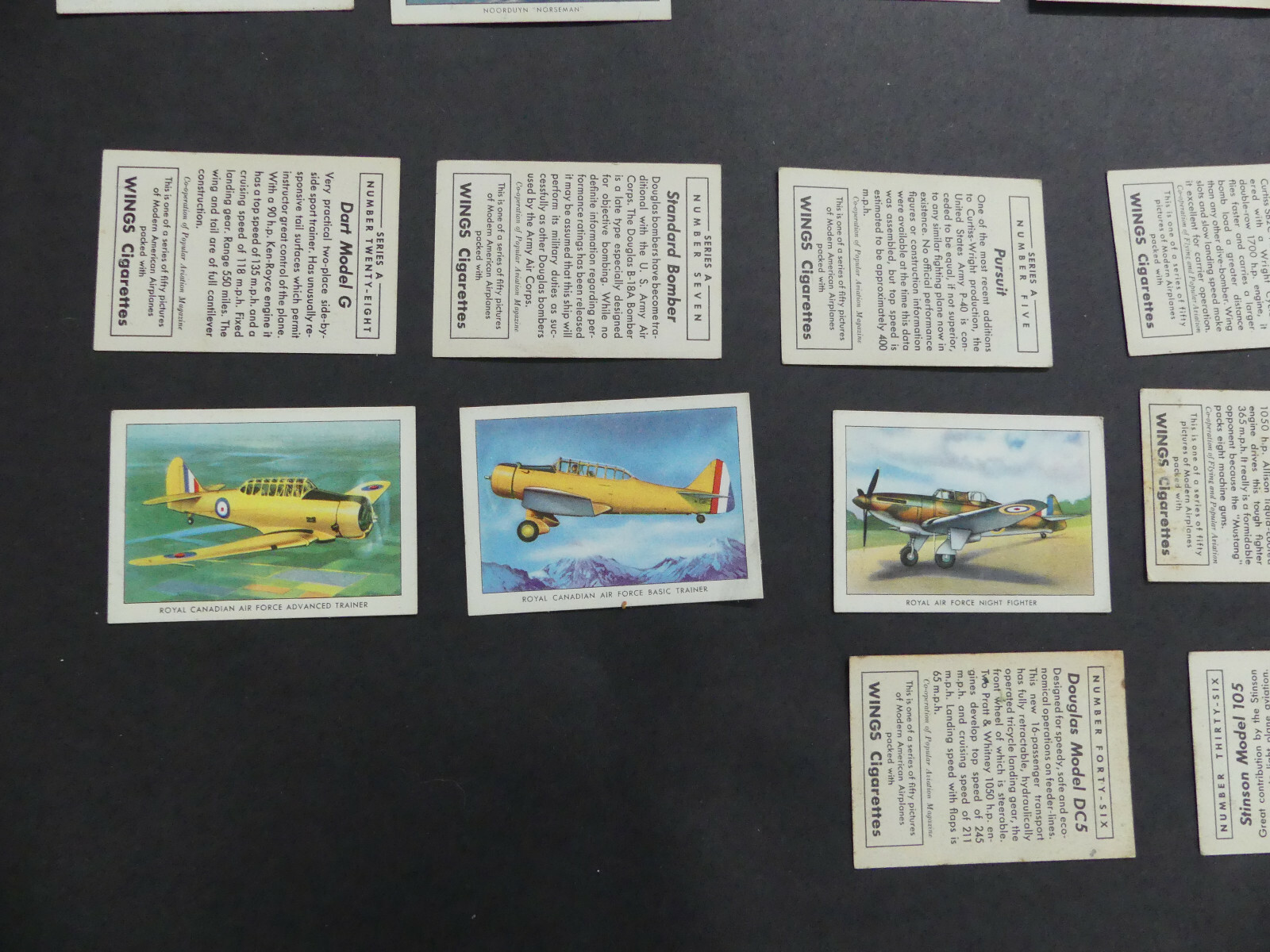 Wings Cigarettes Modern American Airplanes, Over 75 Cards | eBay