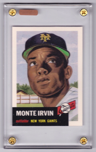 Hall of Famer / MONTE IRVIN / 1953 Topps #62 Reprint in Screwdown ...