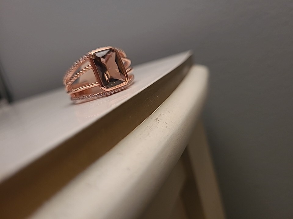 Sz 12 Blush Zircon Simulant Stone 18kt Rose Gold O Sterling JTV BBJ ...