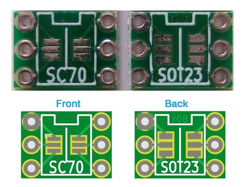 10pcs SOT23-6/(SC70,SOT323) SMD To DIP adapter/breakout/pinboard ...