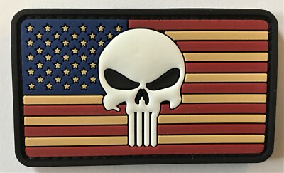 PVC Skull Flag Patch Hook & Loop SEAL MARSOC Special Forces GB SOI 279 ...