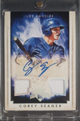 COREY SEAGER *AUTO DUAL-PATCH /299* 2015 Panini Diamond Kings Baseball ...